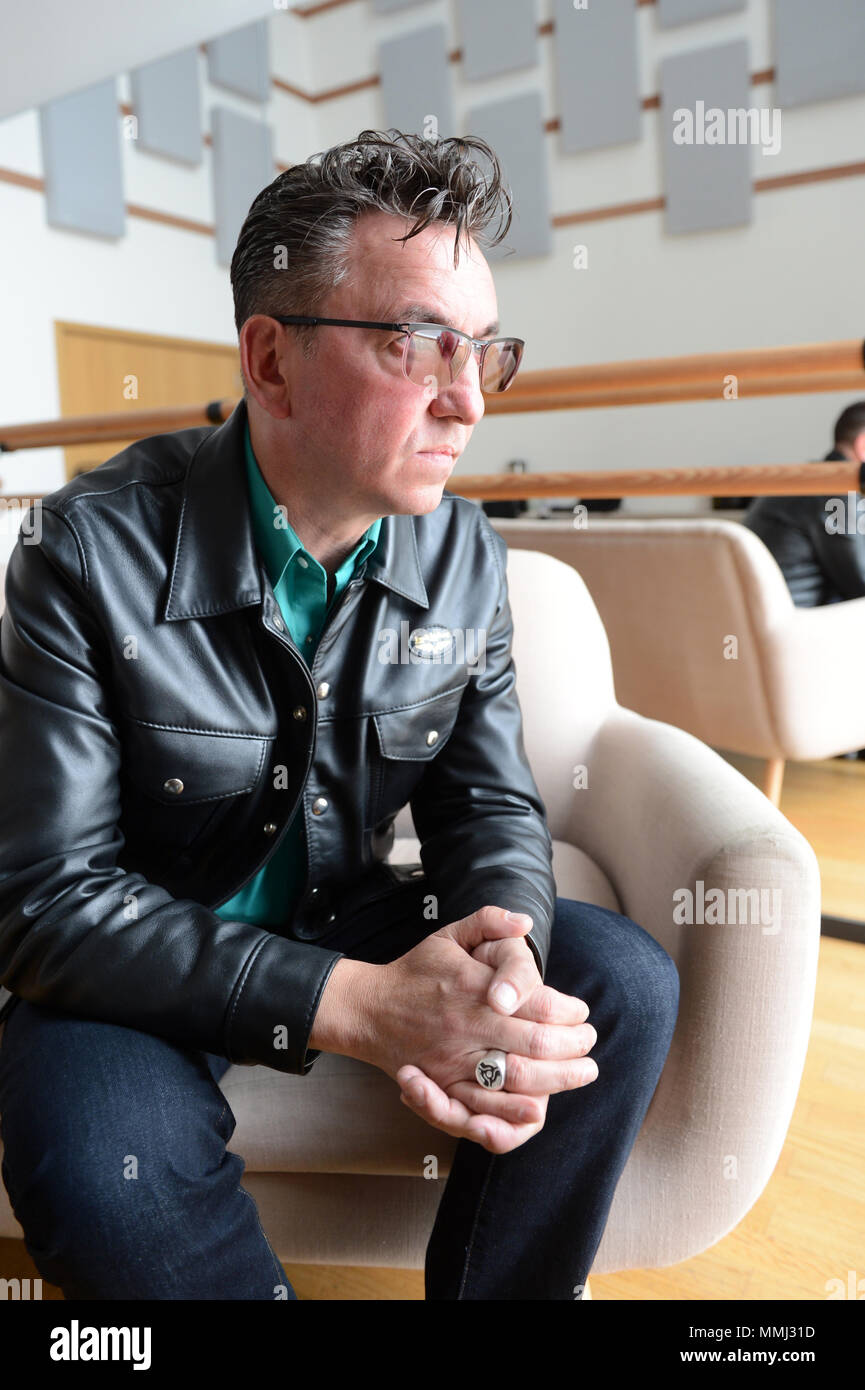 Richard Hawley singer songwriter and producer on stage and backstage at ...