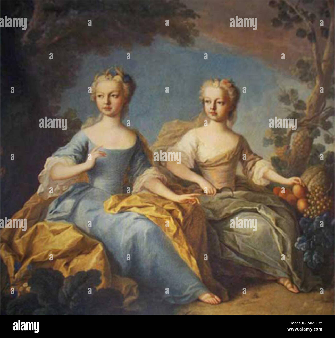 . English: Portraits of Maria Theresa's daughters, Johanna Gabriela and ...