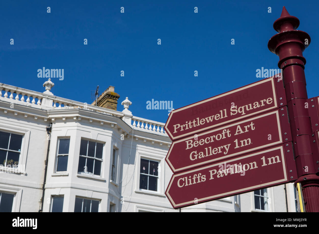 Direction signs pointing to local places of interest in Southend-on-Sea ...