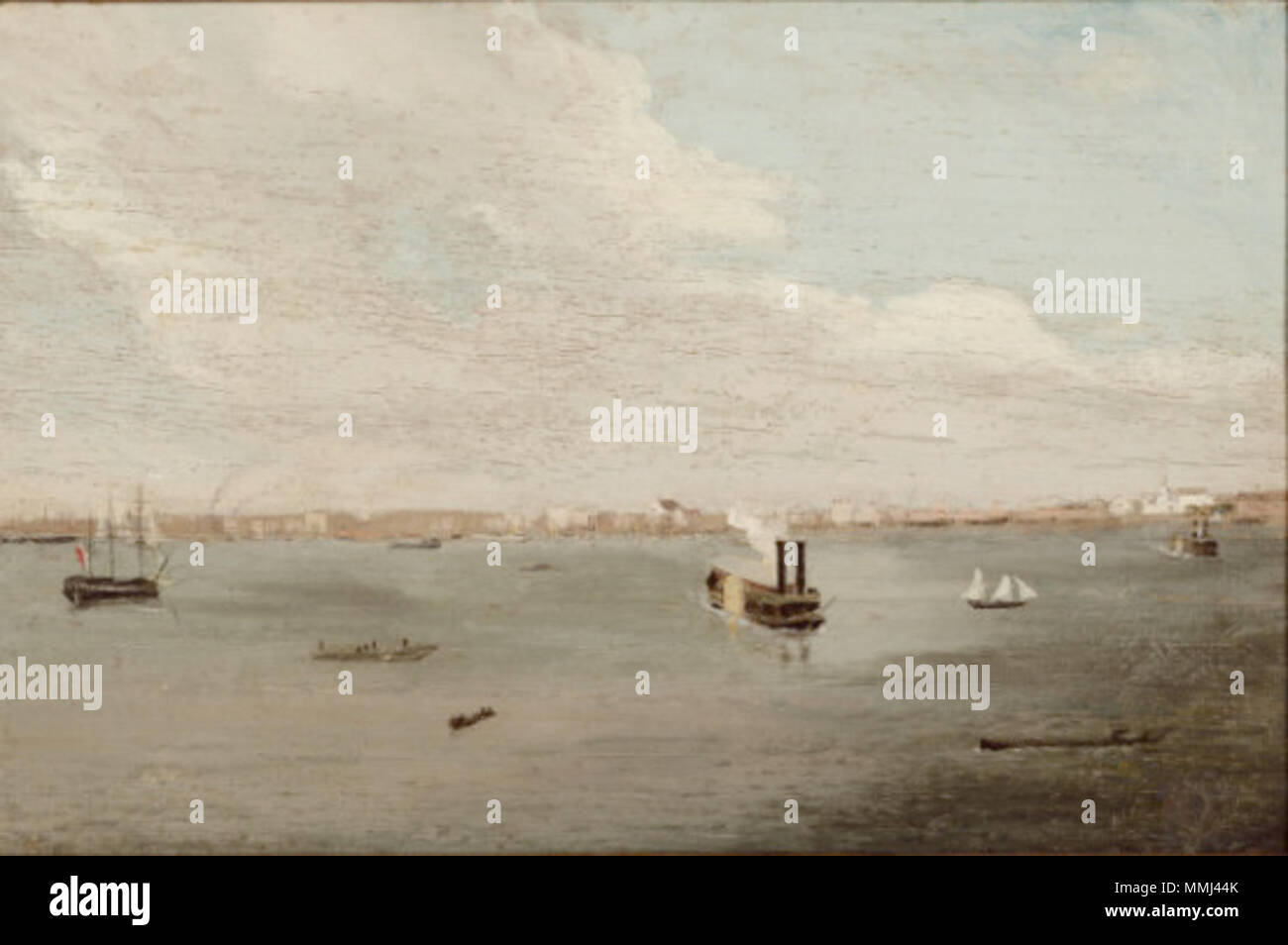 . 'City of New Orleans, North America'. 1830 painting showing ...