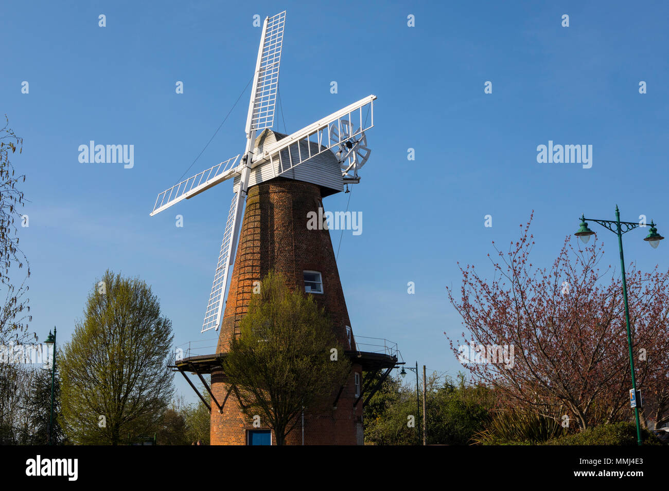 A view of the historic Rayleigh Windmill, located in the market town of ...