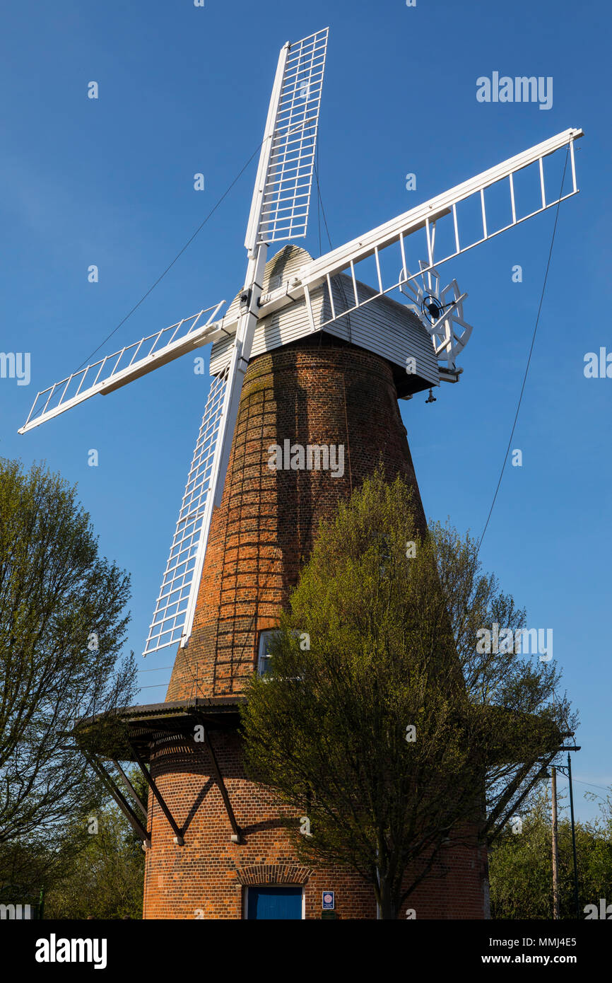 A view of the historic Rayleigh Windmill, located in the market town of ...