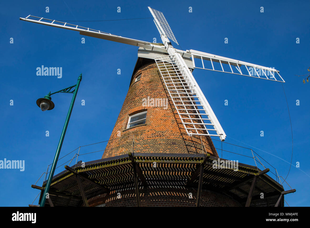 A view of the historic Rayleigh Windmill, located in the market town of ...