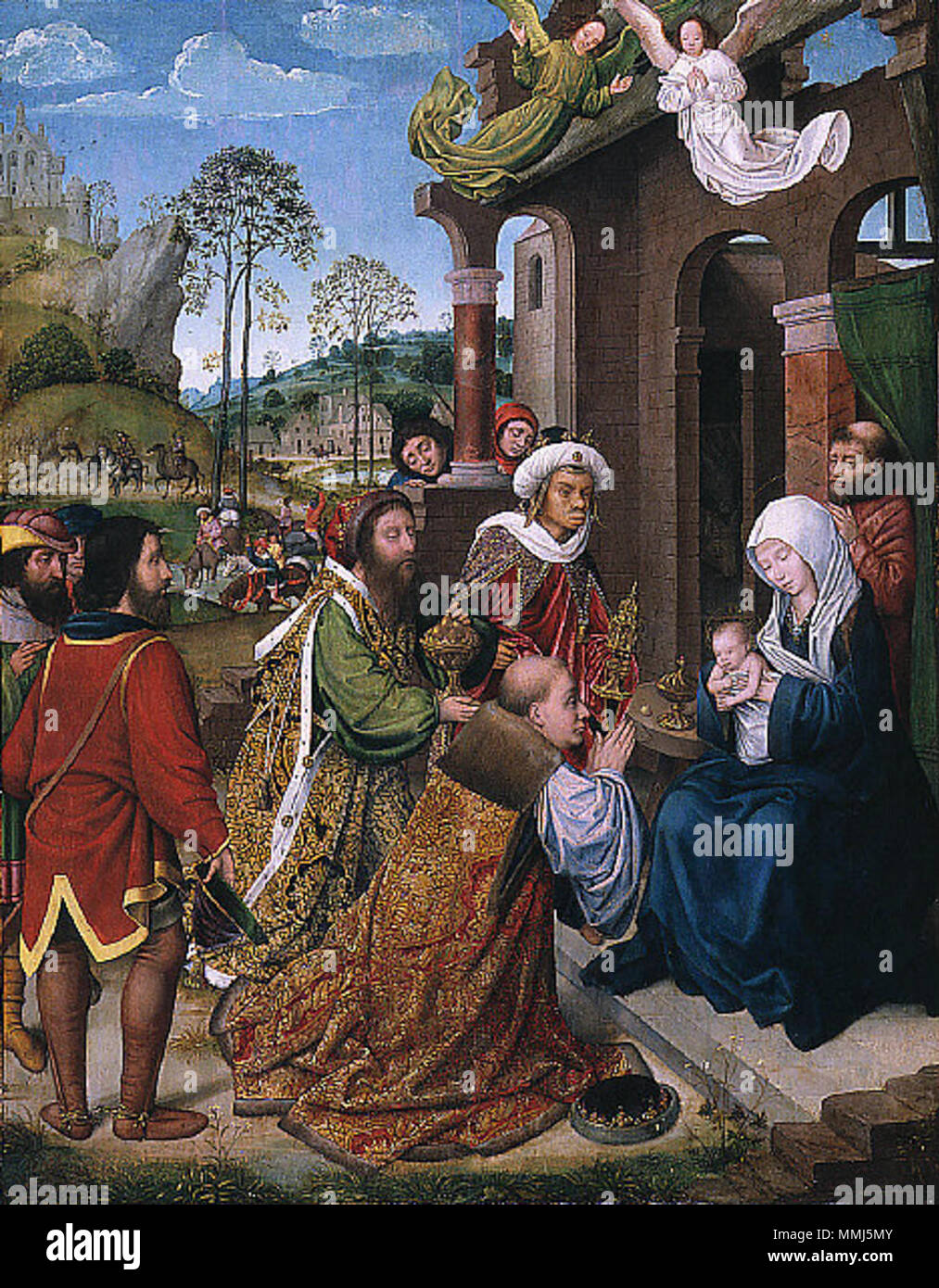English: Adoration of the Magi . circa 1505. Follower of Hugo van der ...