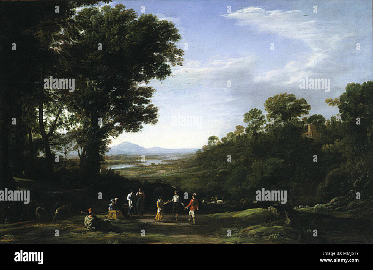 English: Villagers Dancing . Late 1630s. Claude Lorrain - Villagers ...