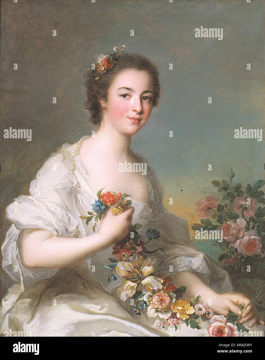 Portrait of a Lady. 1738. Jean-Marc Nattier - Portrait of a Lady Stock ...