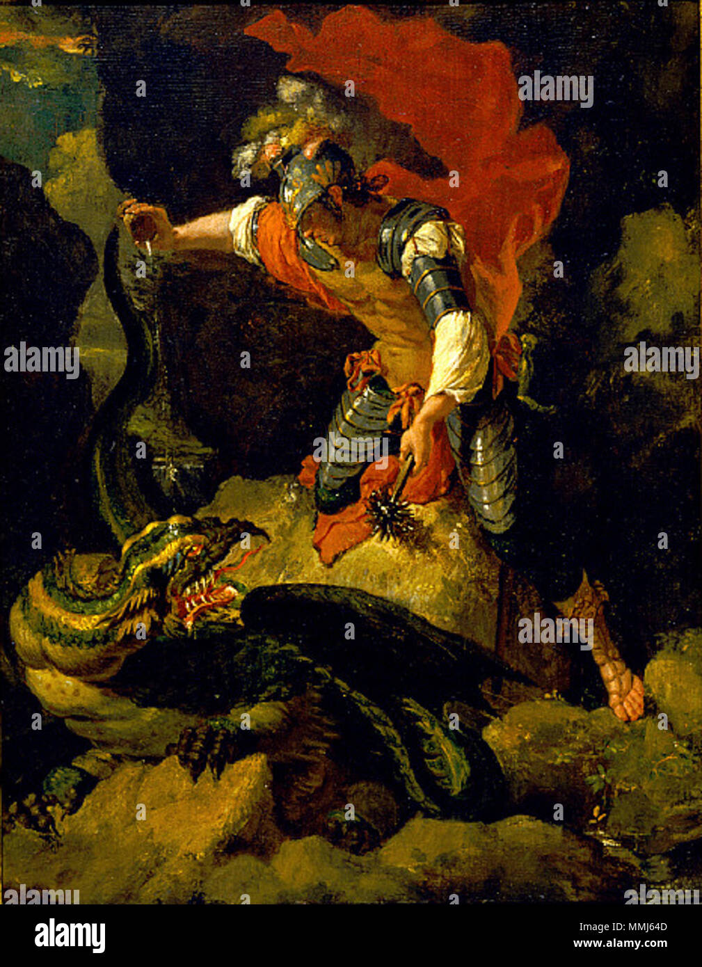 English: Jason Poisoning the Dragon . 17th century. After Salvator Rosa ...