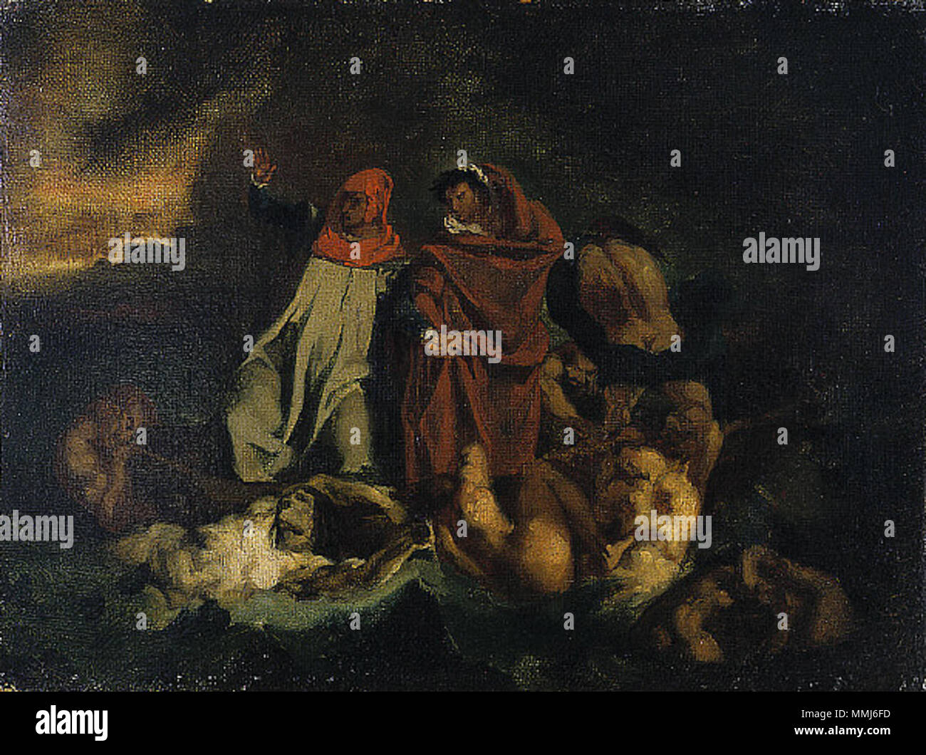 After Eugène Delacroix - The Barque of Dante Stock Photo - Alamy