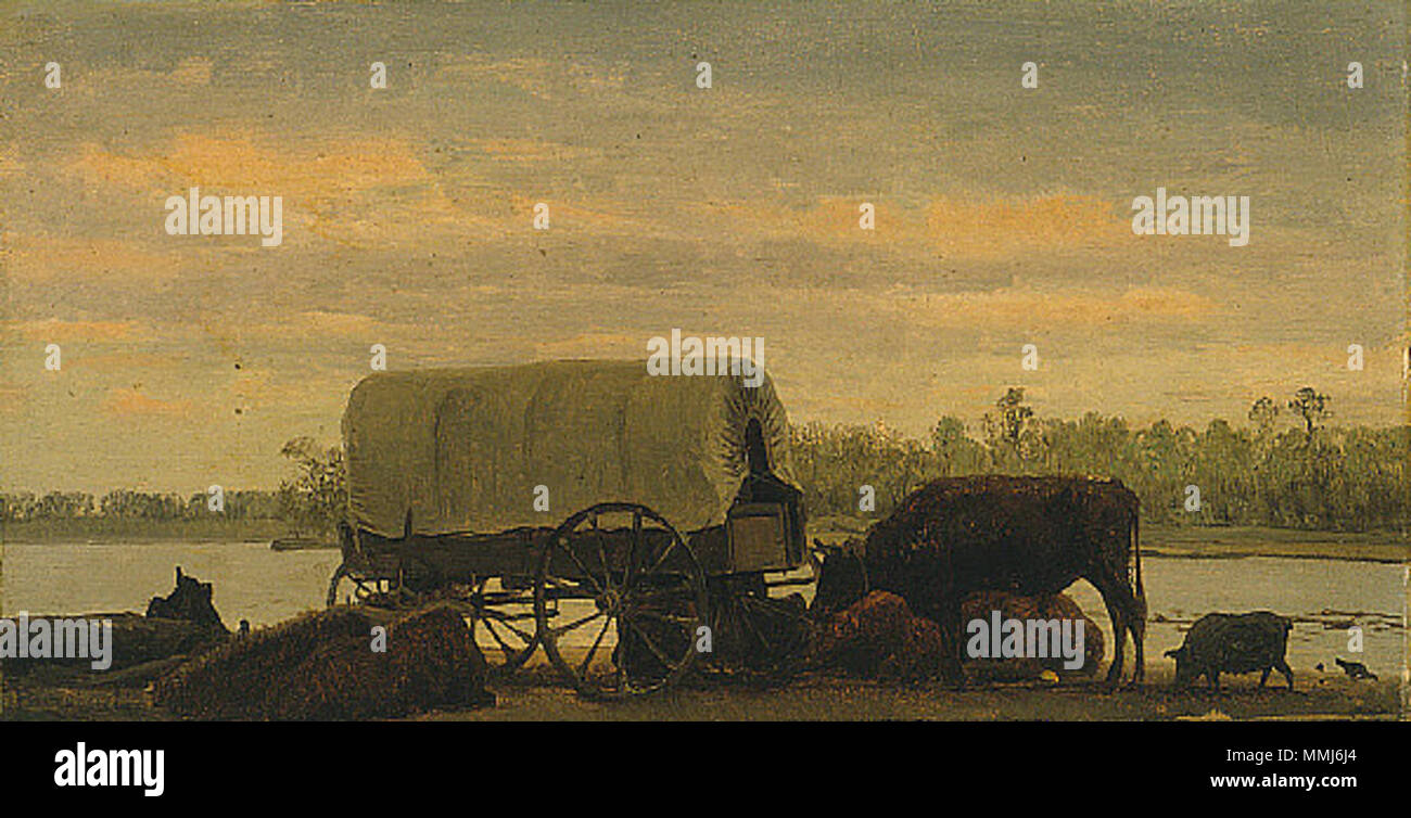 English: Nooning on the Platte . circa 1859. Albert Bierstadt - Nooning ...