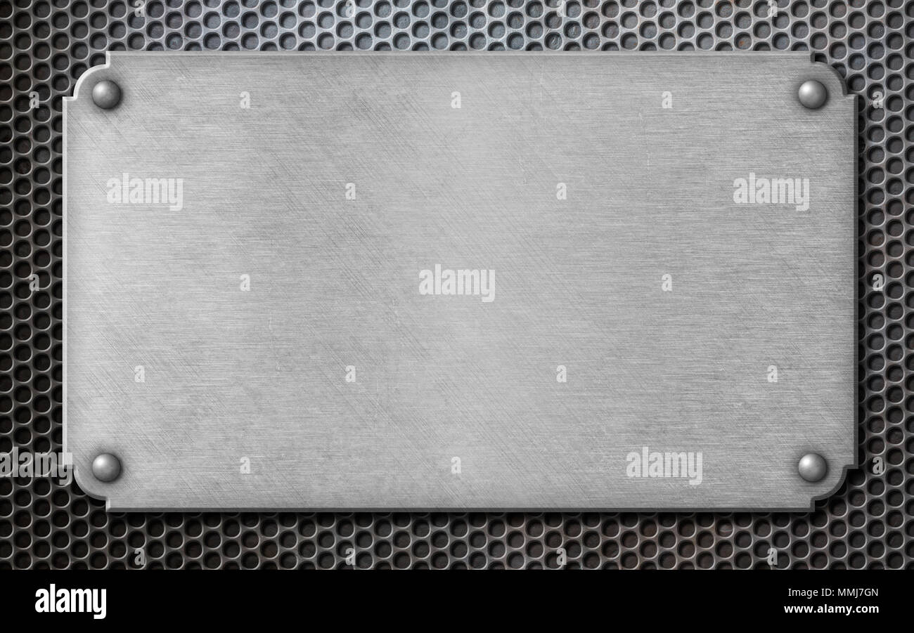 metal plate with rivets template 3d illustration Stock Photo - Alamy