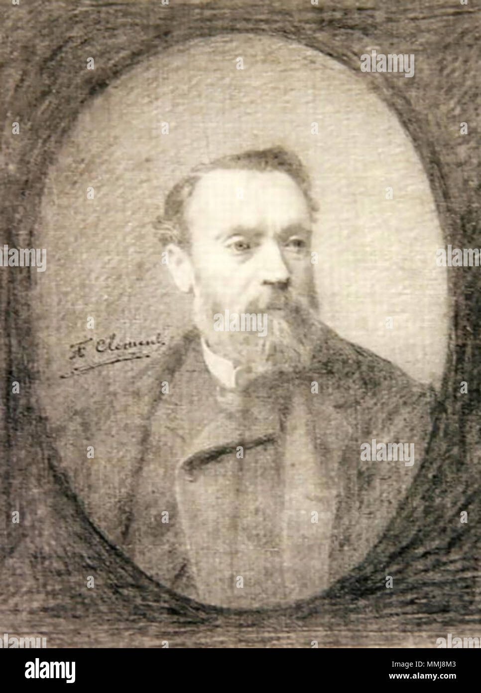 Self-portrait. mid 19th century. Clement-Self-Portrait Stock Photo - Alamy