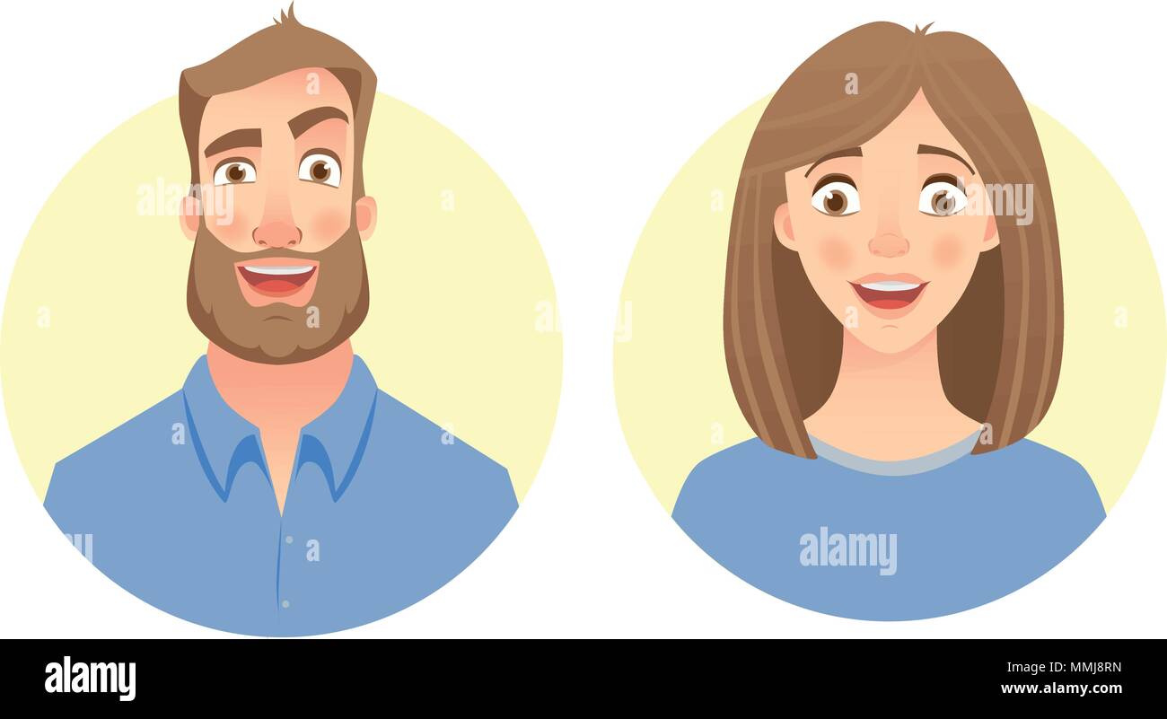 male and female face Stock Vector Image & Art - Alamy
