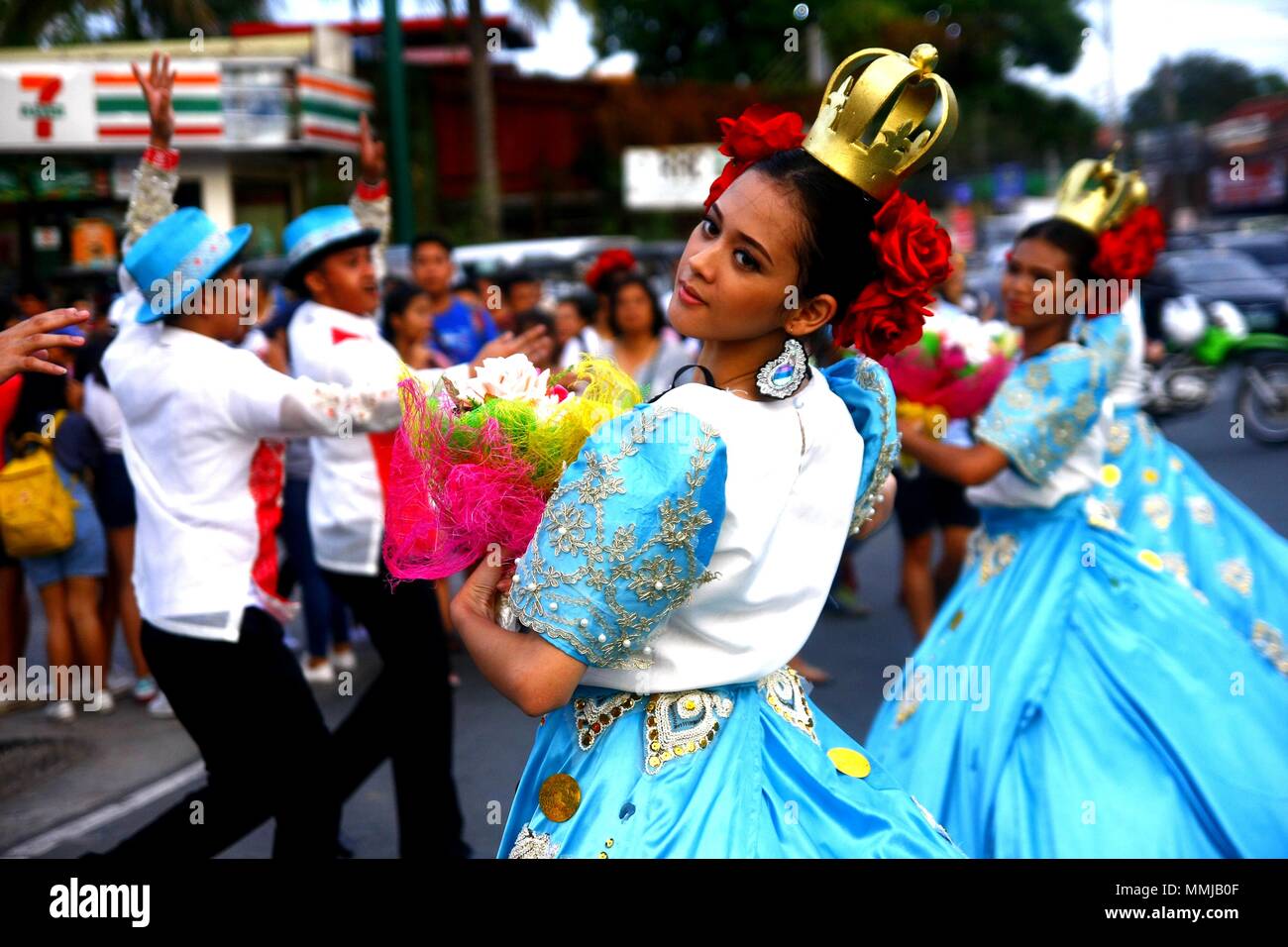 ANTIPOLO CITY, PHILIPPINES - MAY 1, 2018: Parade participants in their ...