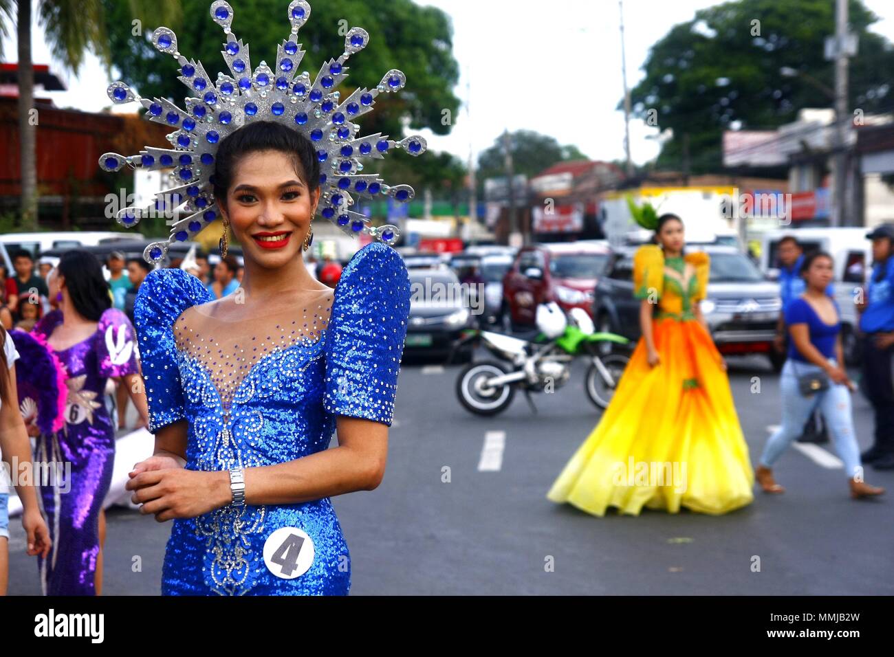 ANTIPOLO CITY, PHILIPPINES - MAY 1, 2018: Parade participants in their ...