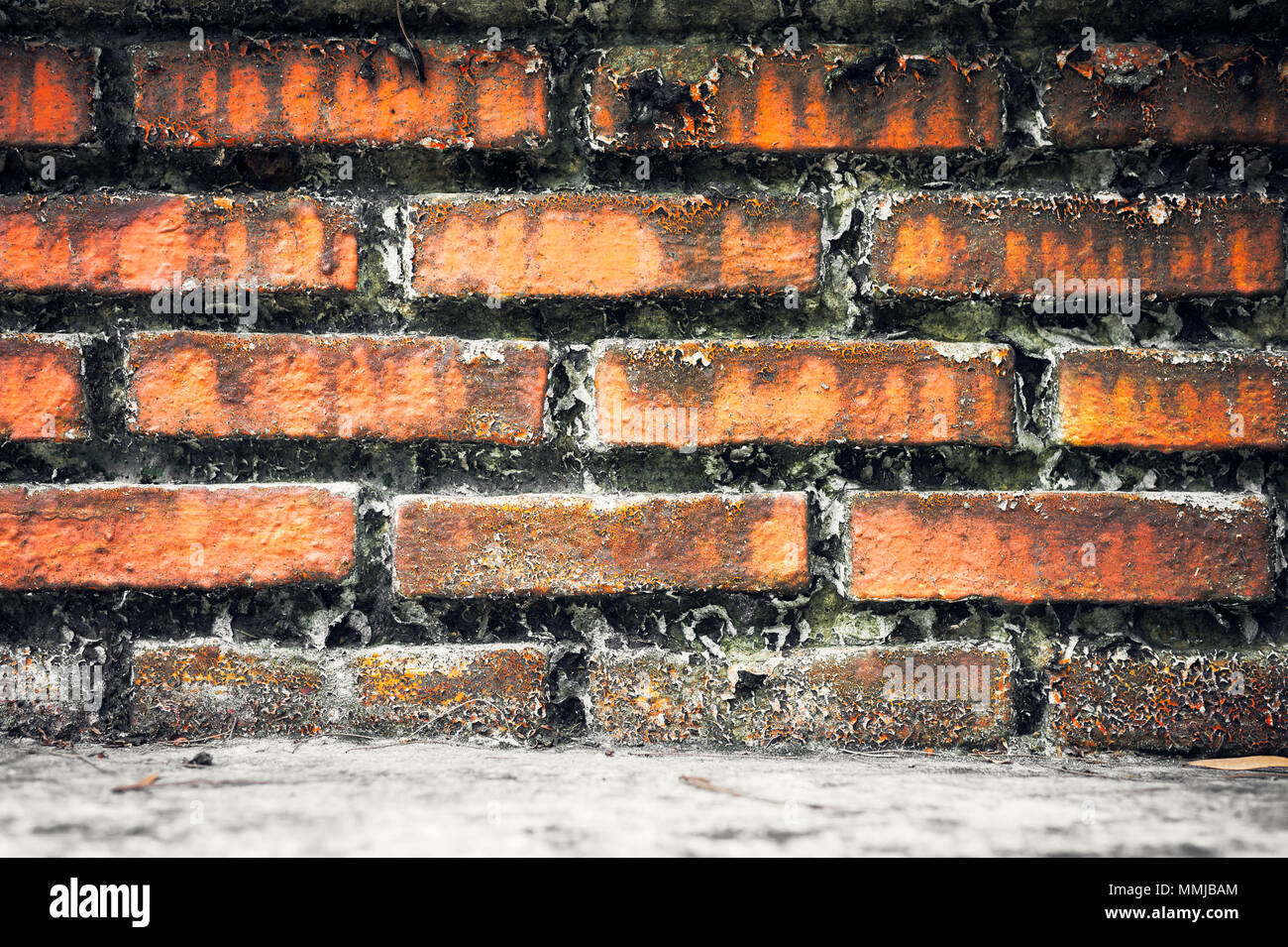 Pattern of old red brick wall for texture background Stock Photo - Alamy