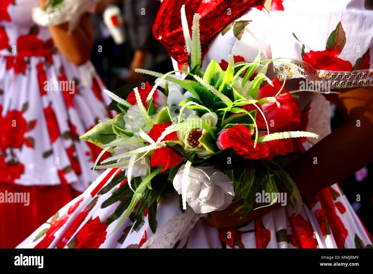 Photo of colorful costumes, attire and props of parade participants ...