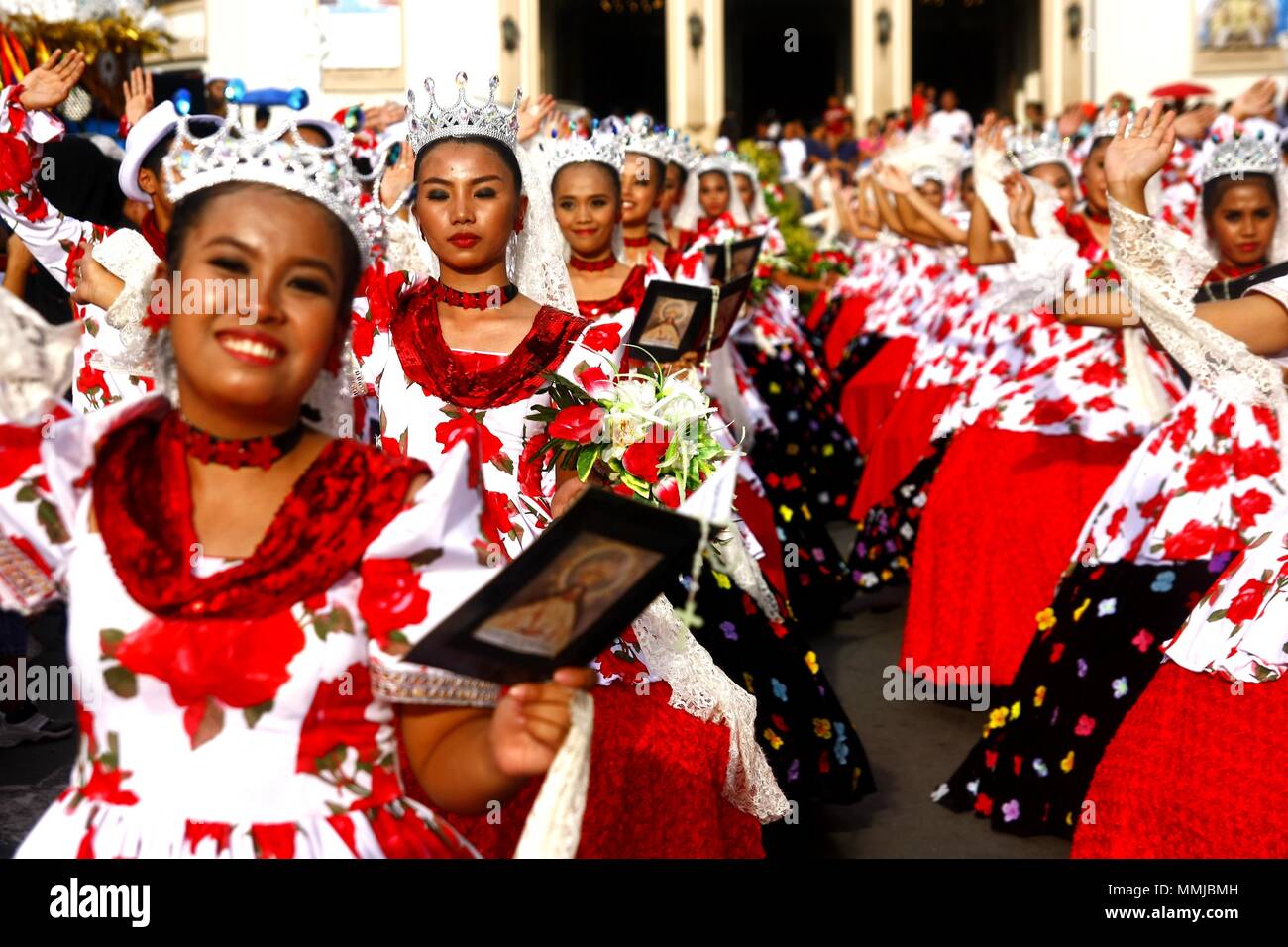ANTIPOLO CITY, PHILIPPINES - MAY 1, 2018: Parade participants in their ...