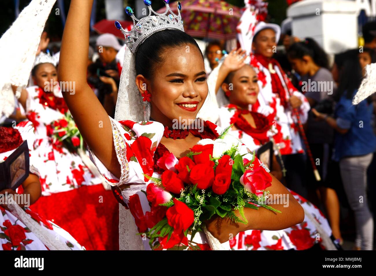 ANTIPOLO CITY, PHILIPPINES - MAY 1, 2018: Parade participants in their ...