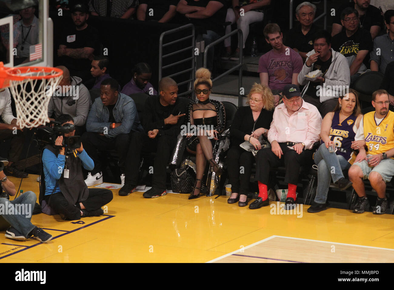 Nicki Minaj out at the Lakers game. The Houston Rockets defeated the ...