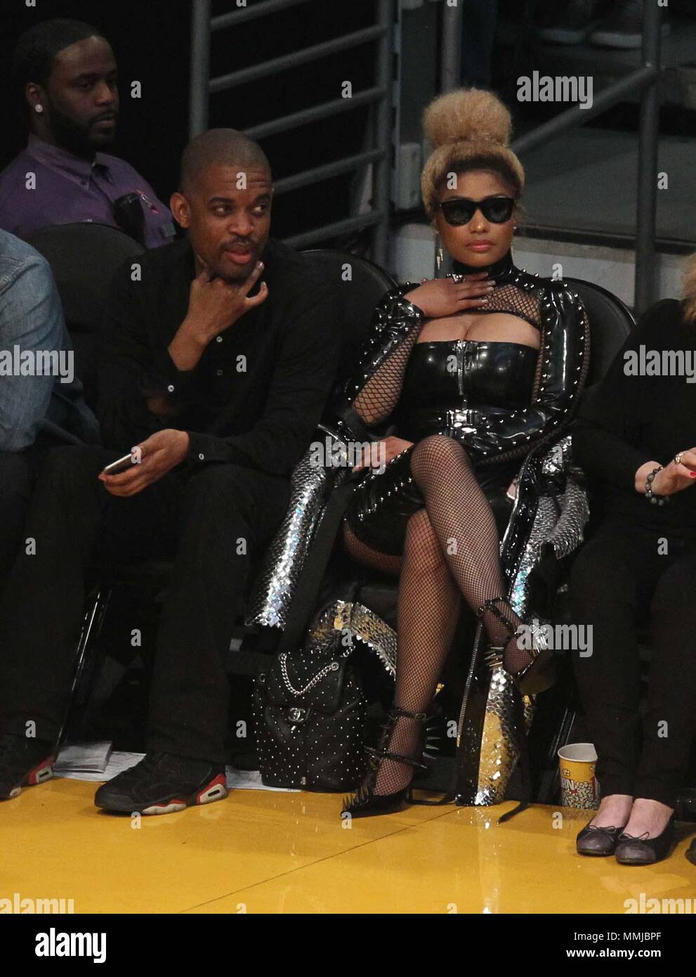 Nicki Minaj out at the Lakers game. The Houston Rockets defeated the ...
