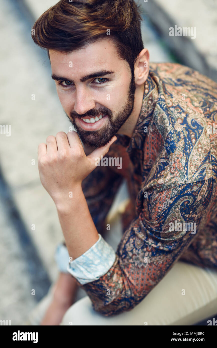 Portrait attractive bearded guy in hi-res stock photography and images ...