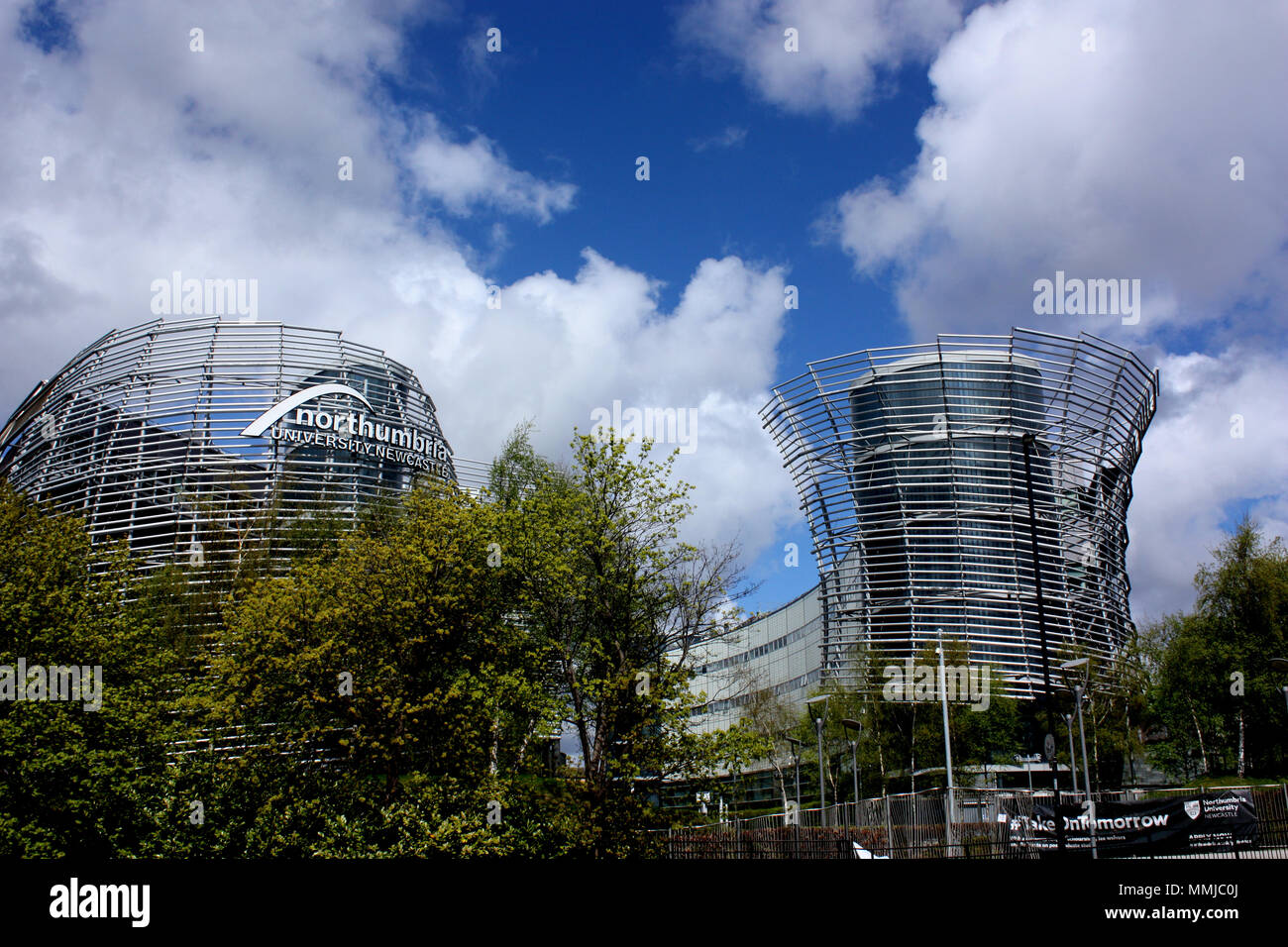 The modern architecture of the University of Northumbria in Newcastle ...
