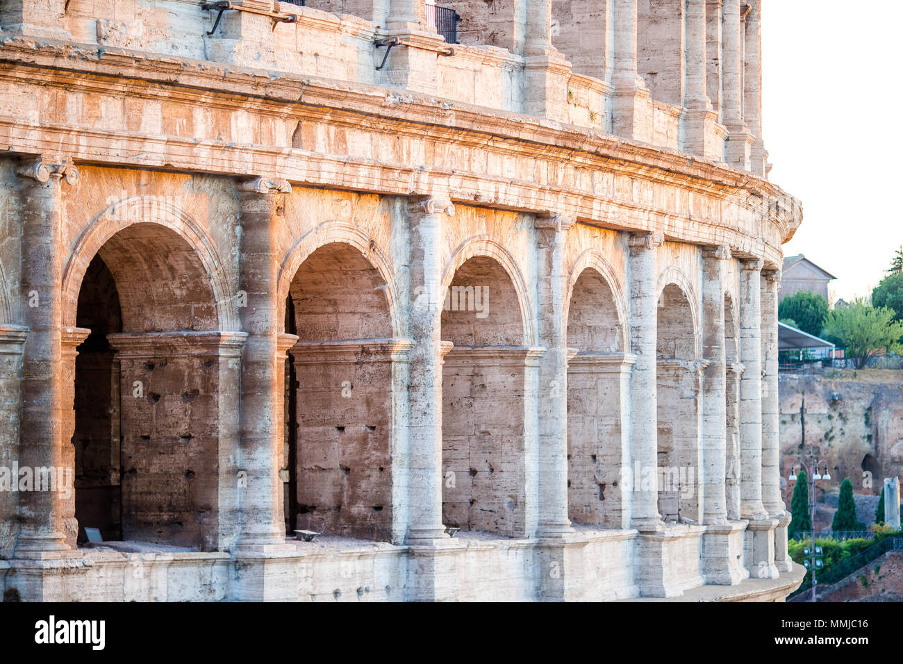 Colosseum or Coliseum background blue sky in Rome, Italy Stock Photo ...