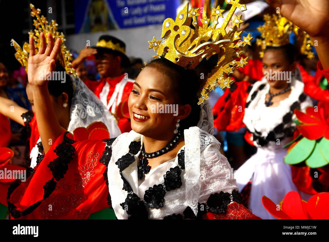 ANTIPOLO CITY, PHILIPPINES - MAY 1, 2018: Parade participants in their ...
