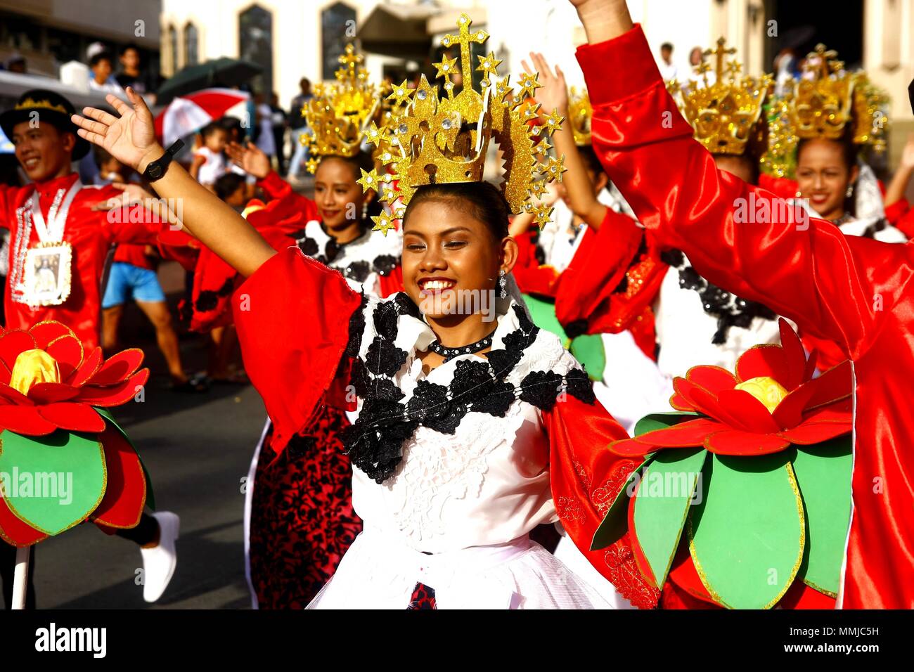 ANTIPOLO CITY, PHILIPPINES - MAY 1, 2018: Parade participants in their ...