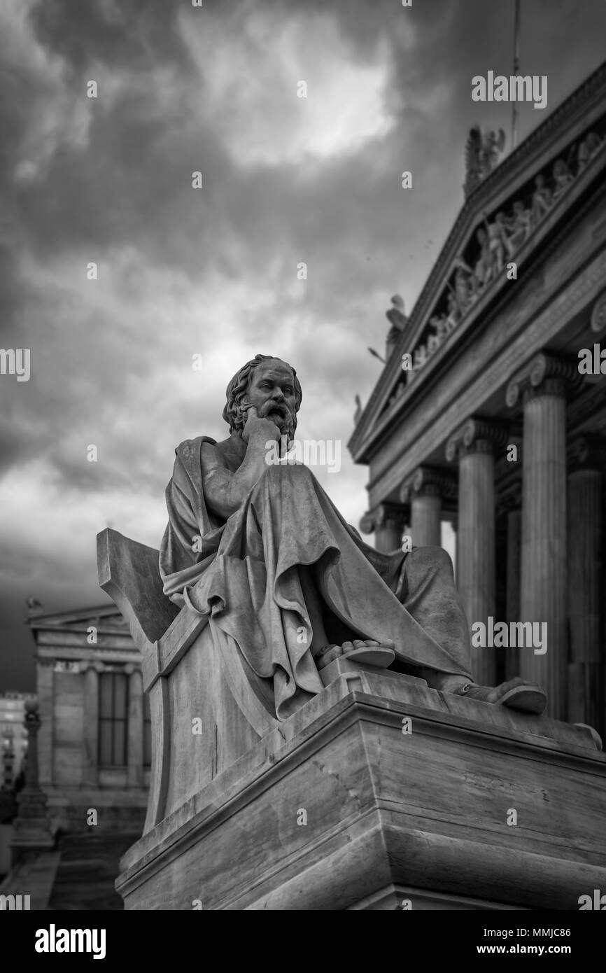 The academy of athens in athens Black and White Stock Photos & Images ...
