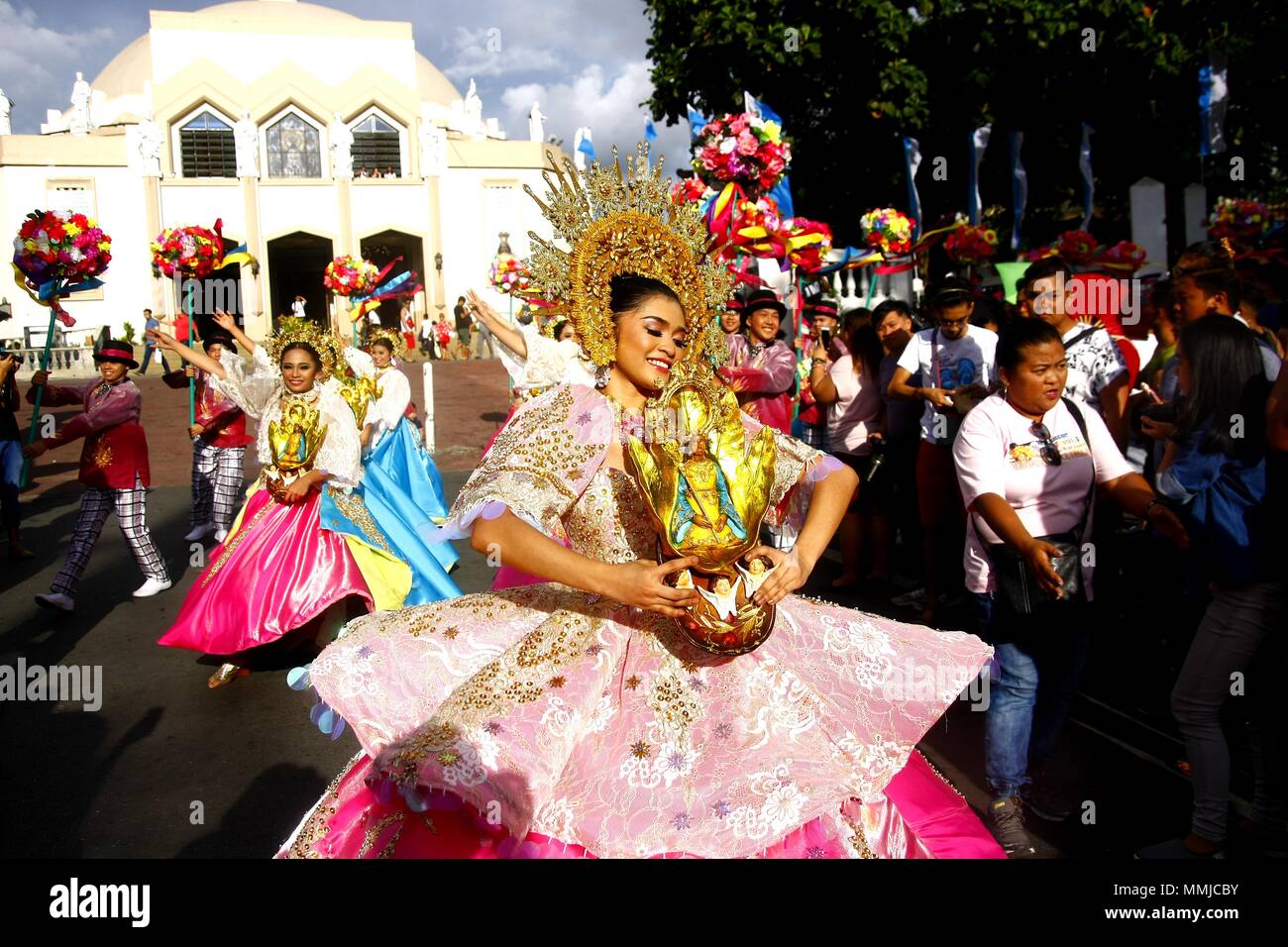 ANTIPOLO CITY, PHILIPPINES - MAY 1, 2018: Parade participants in their ...