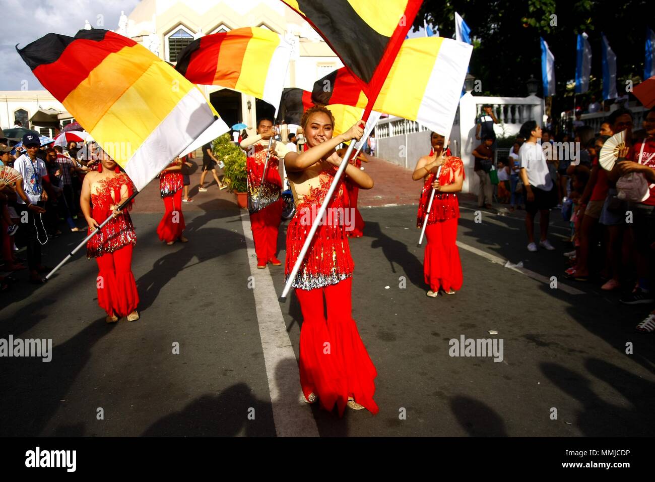 ANTIPOLO CITY, PHILIPPINES - MAY 1, 2018: Parade participants in their ...