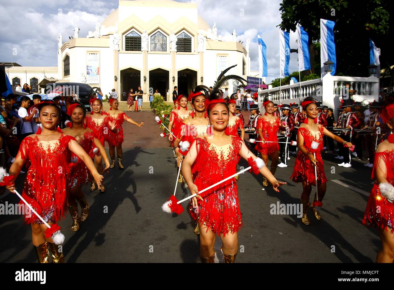 ANTIPOLO CITY, PHILIPPINES - MAY 1, 2018: Parade participants in their ...