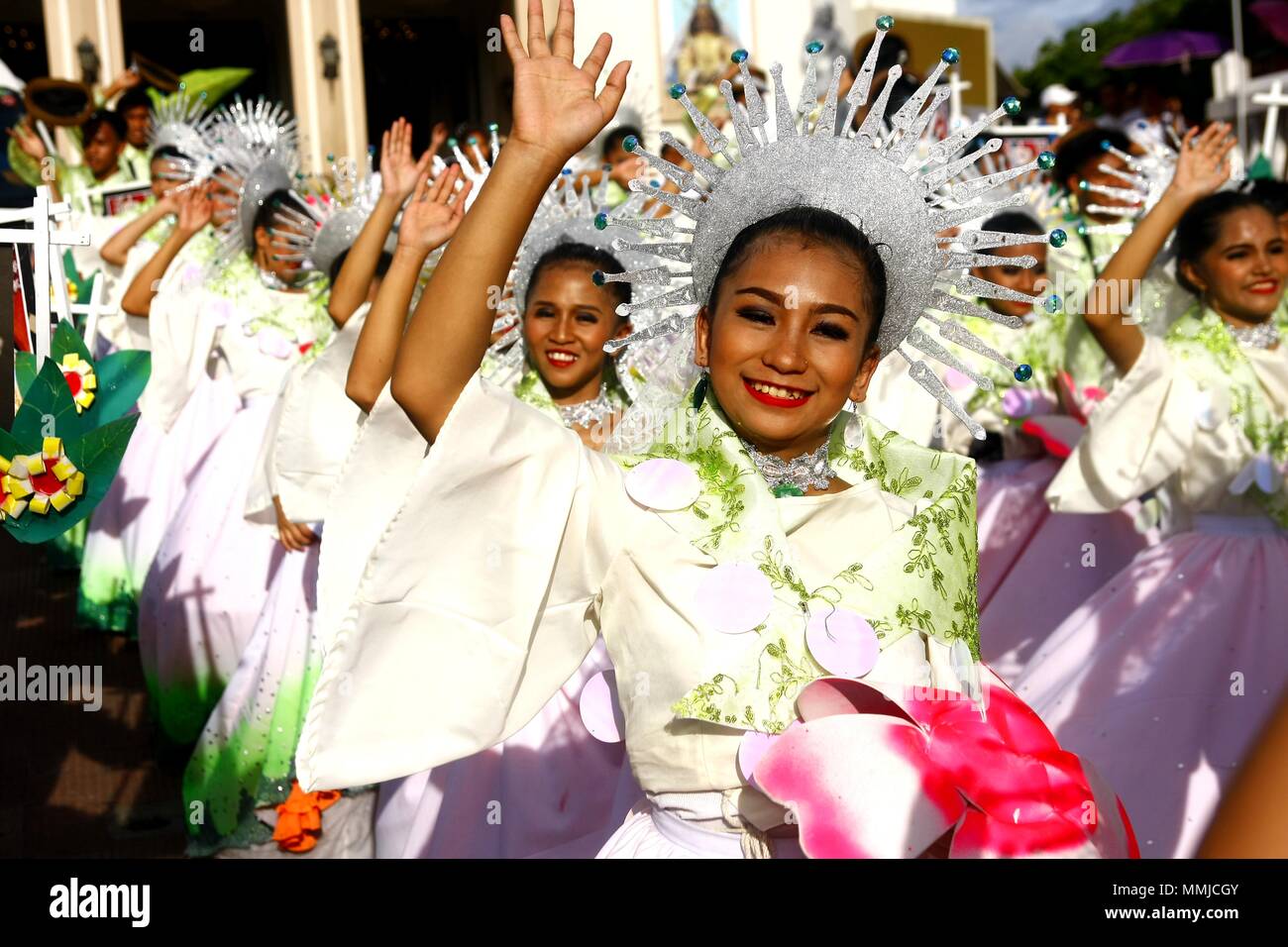 ANTIPOLO CITY, PHILIPPINES - MAY 1, 2018: Parade participants in their ...