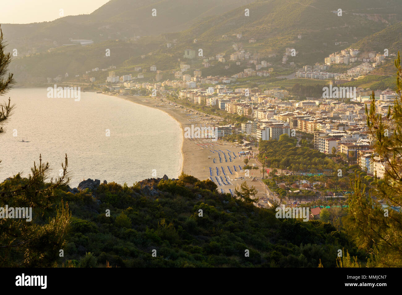 View of Cleopatra's beach on sunset. Alanya. Turkey Stock Photo - Alamy