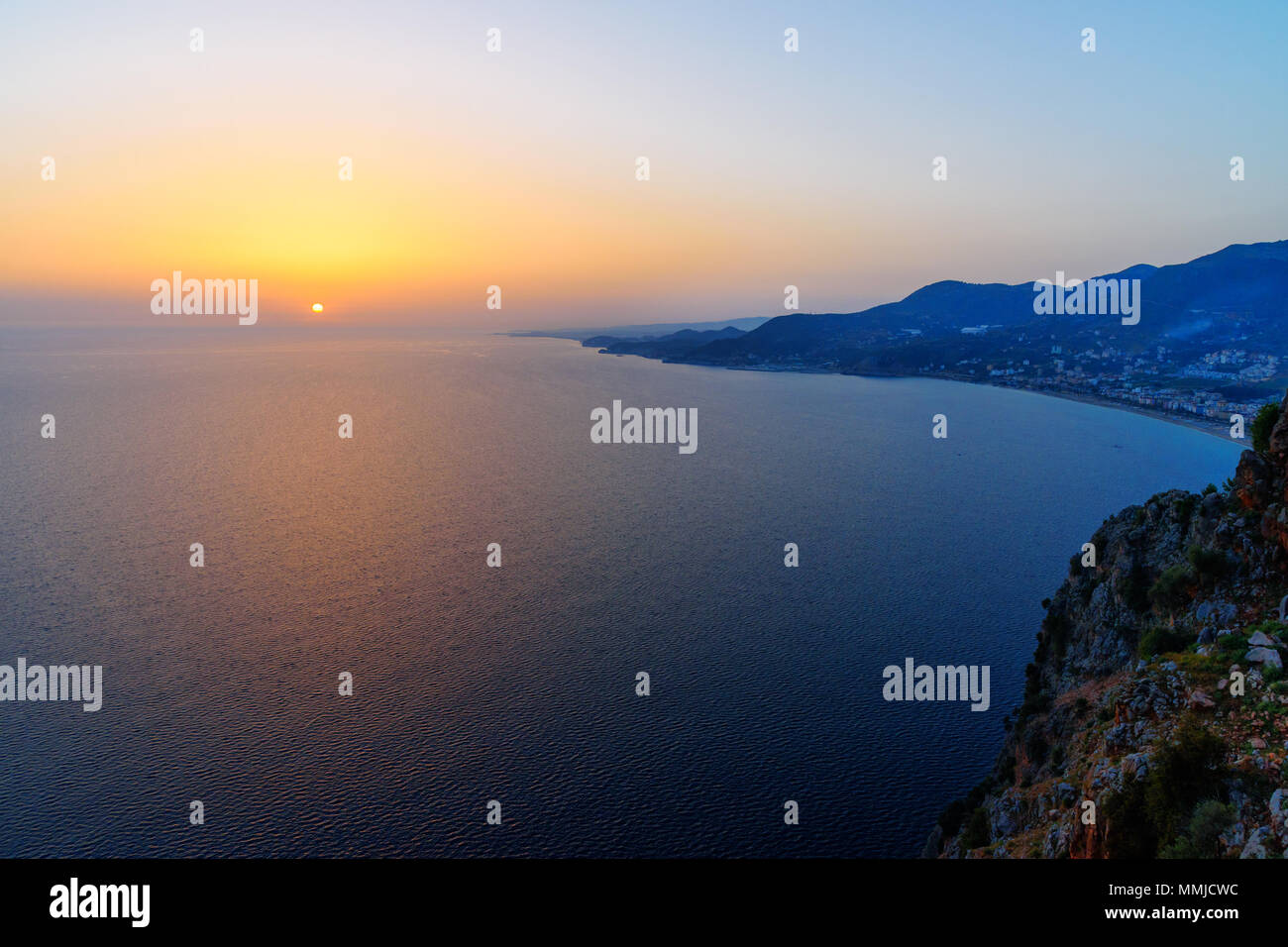 Sunset at the beach. View from castle. Alanya. Turkey Stock Photo - Alamy