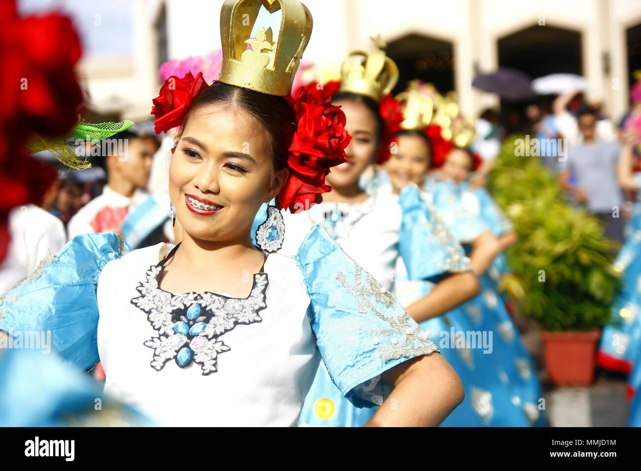 ANTIPOLO CITY, PHILIPPINES - MAY 1, 2018: Parade participants in their ...