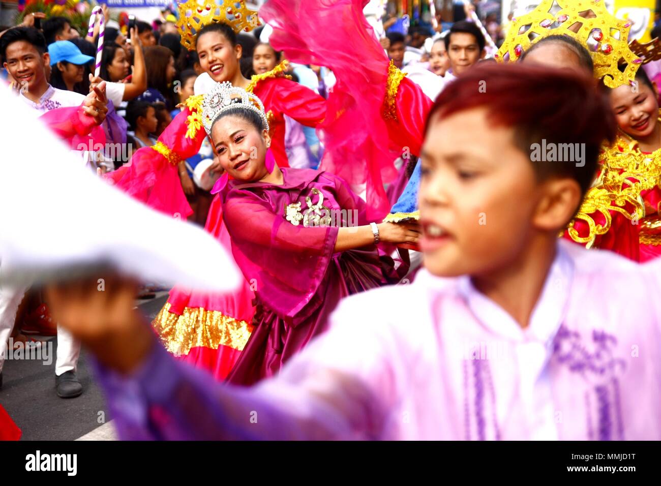 ANTIPOLO CITY, PHILIPPINES - MAY 1, 2018: Parade participants in their ...