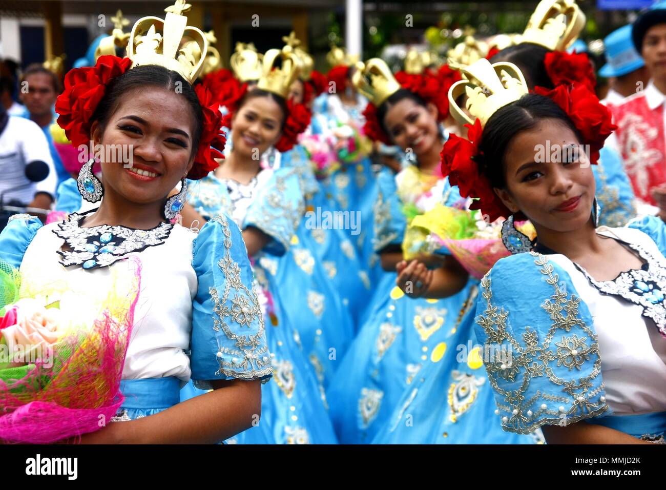 ANTIPOLO CITY, PHILIPPINES - MAY 1, 2018: Parade participants in their ...