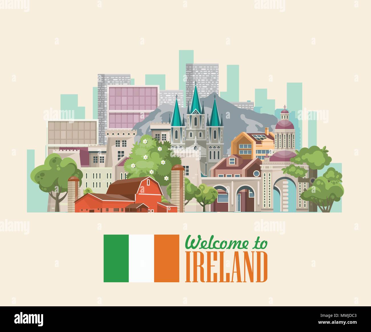 Dublin City Building Landmarks Stock Vector Images - Alamy