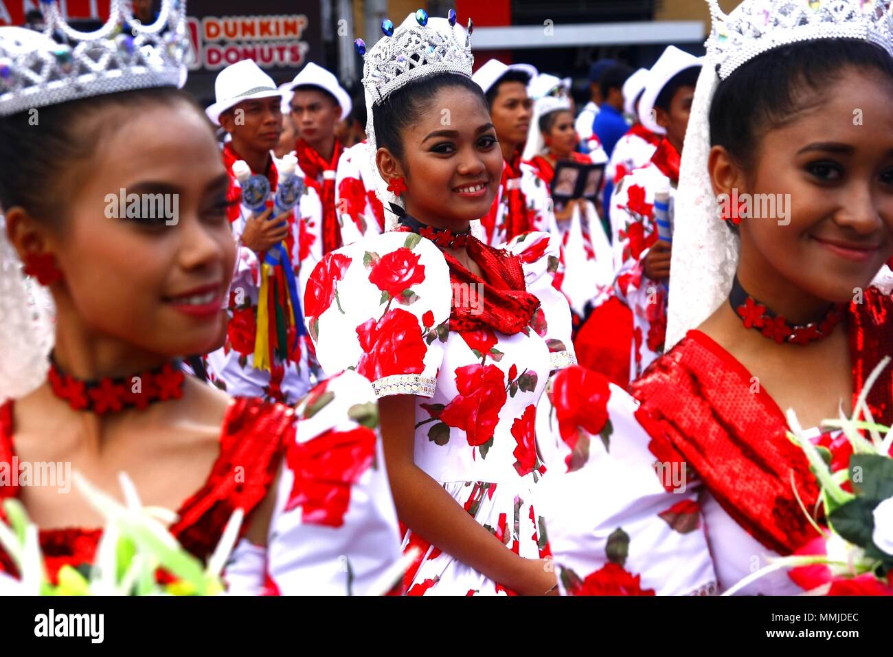 ANTIPOLO CITY, PHILIPPINES - MAY 1, 2018: Parade participants in their ...
