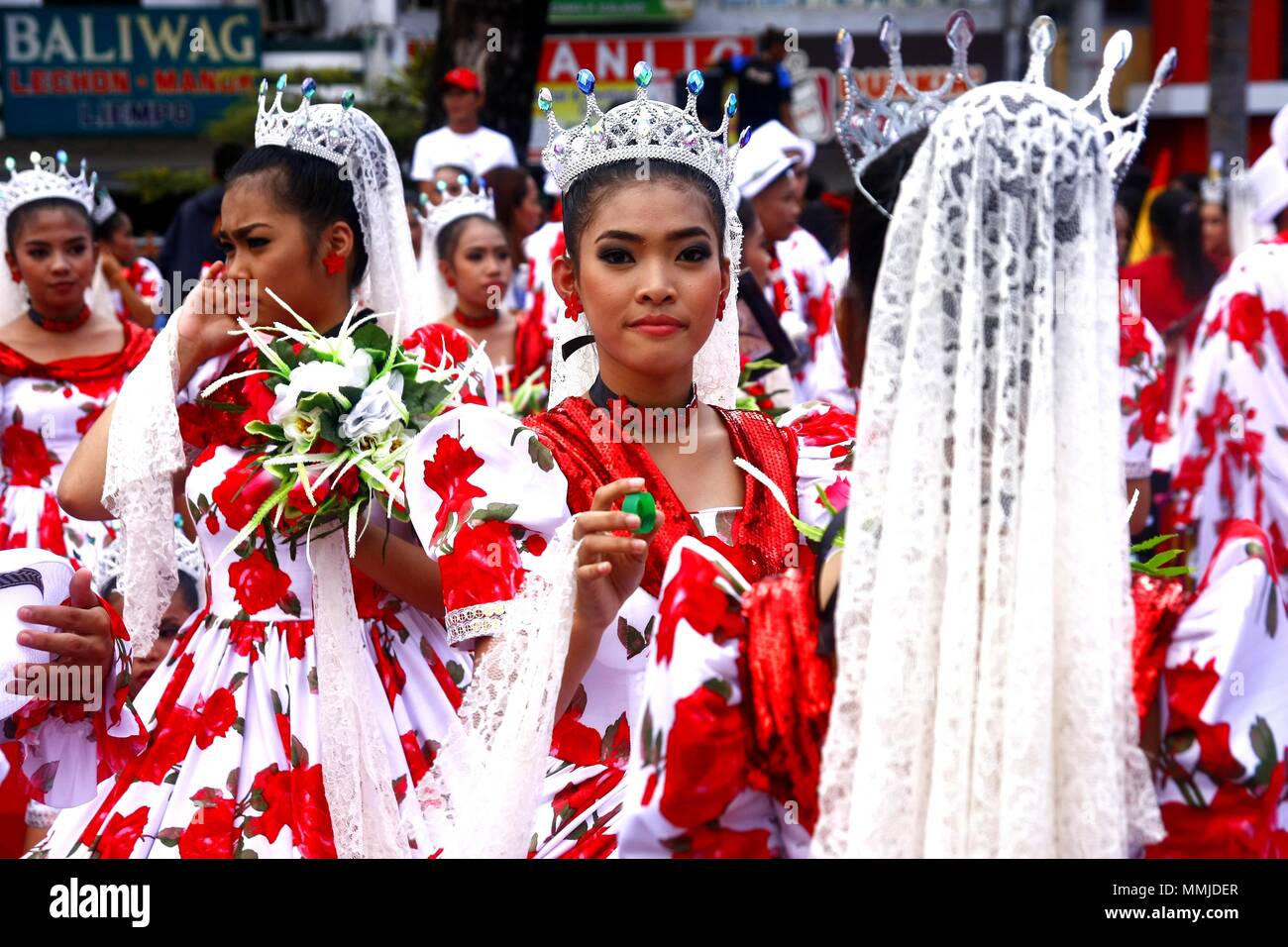 ANTIPOLO CITY, PHILIPPINES - MAY 1, 2018: Parade participants in their ...