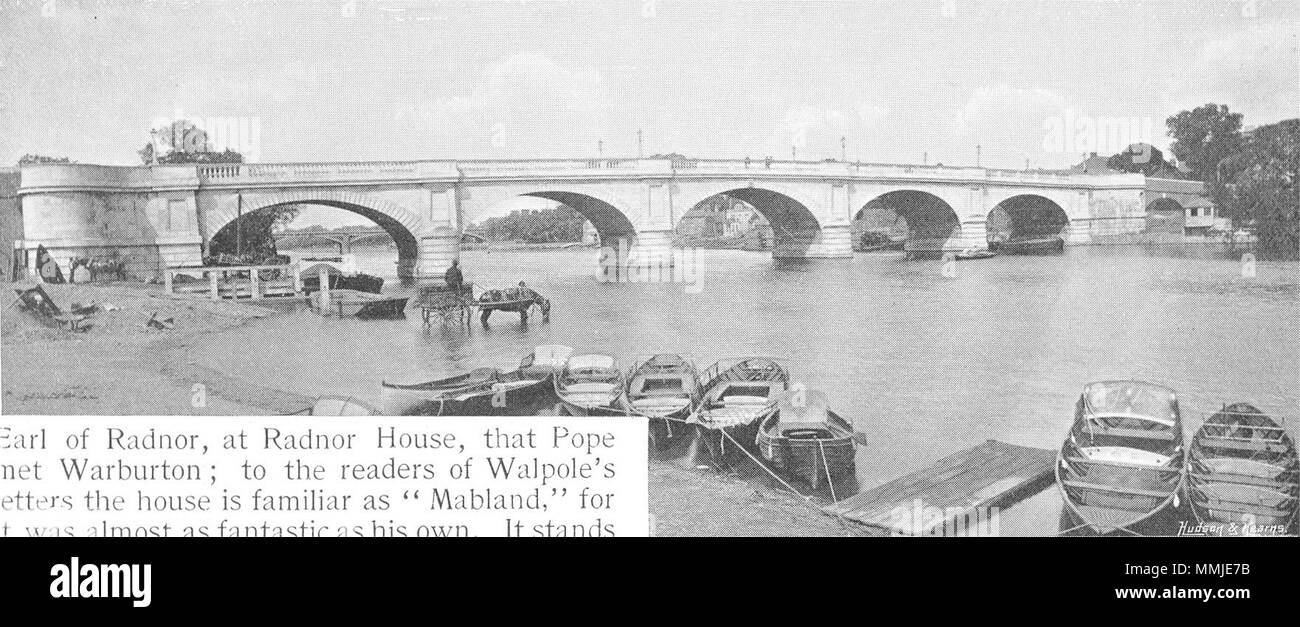 LONDON. Kingston bridge 1897 old antique vintage print picture Stock ...