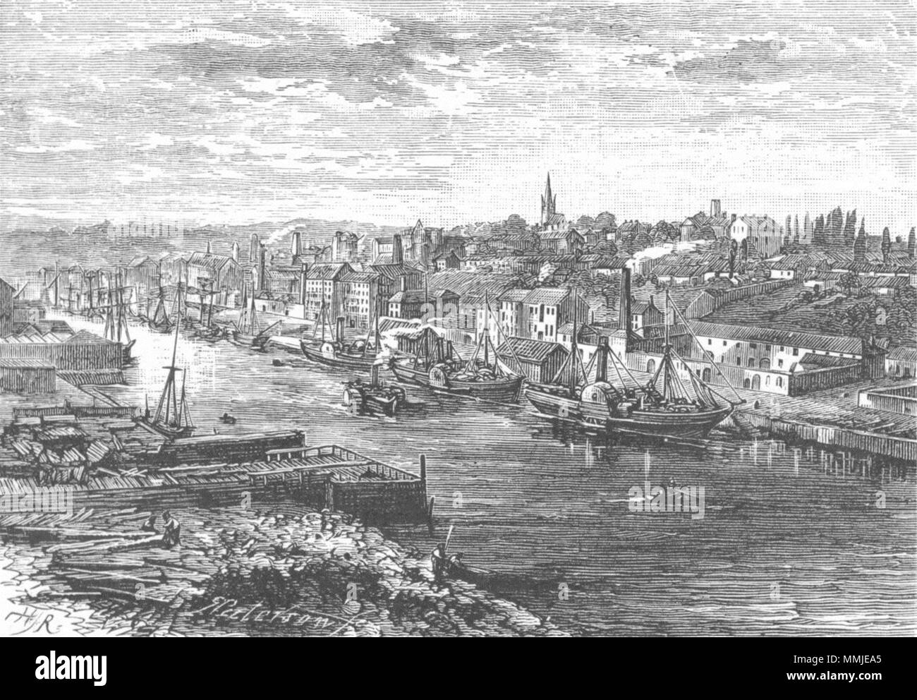 IRELAND. Drogheda rail bridge 1888 old antique vintage print picture ...