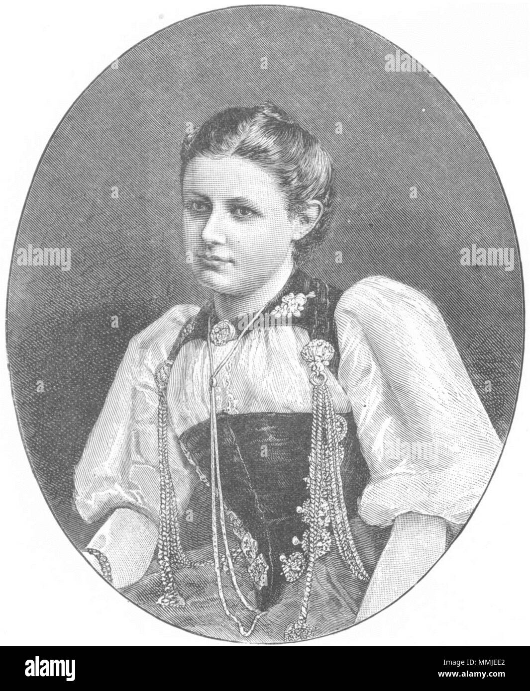 SWITZERLAND. A girl of Berne 1891 old antique vintage print picture ...