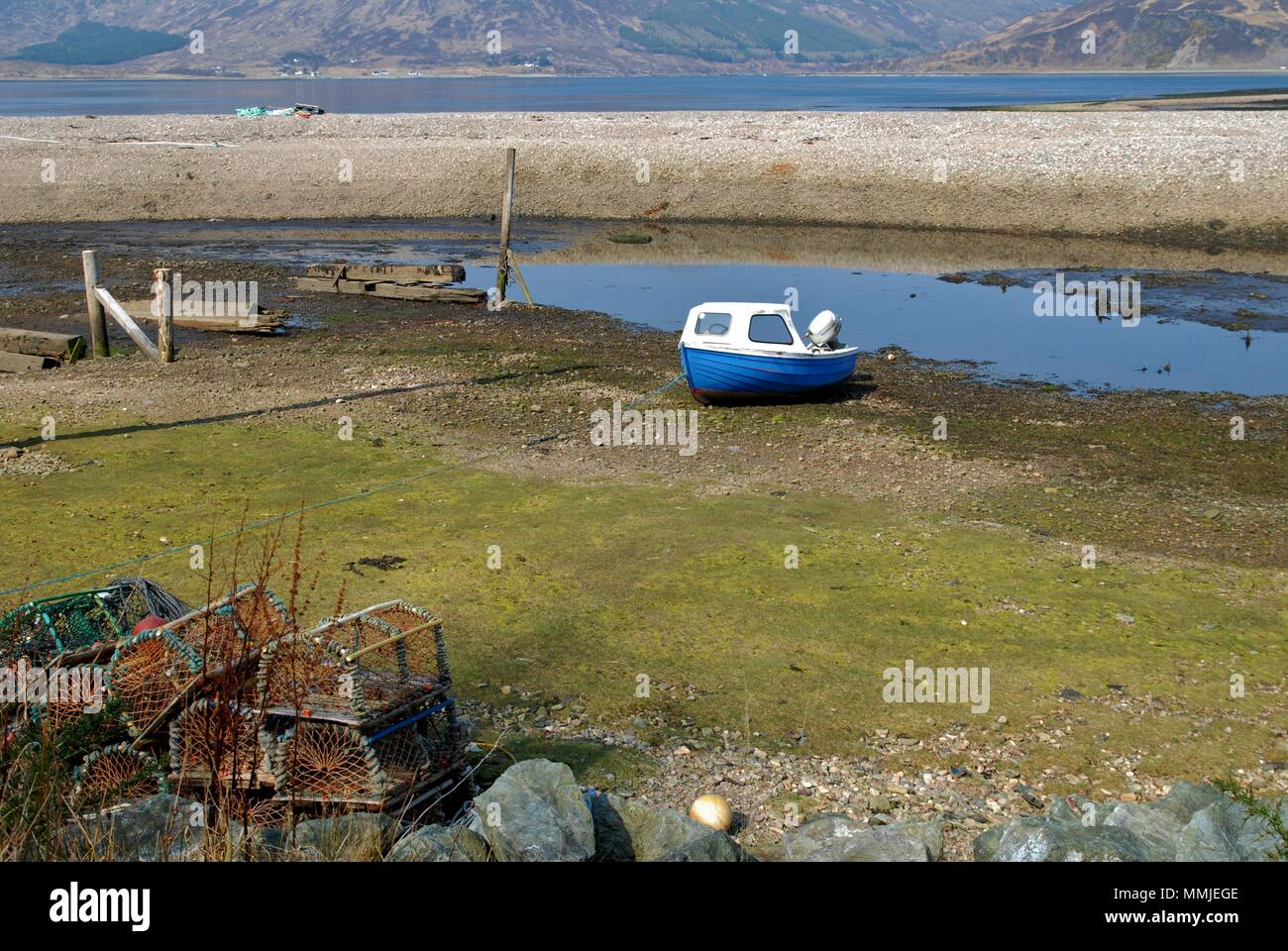 Scottish highlands, wild and rugged, old fishing bay. Corran, Kyle ...