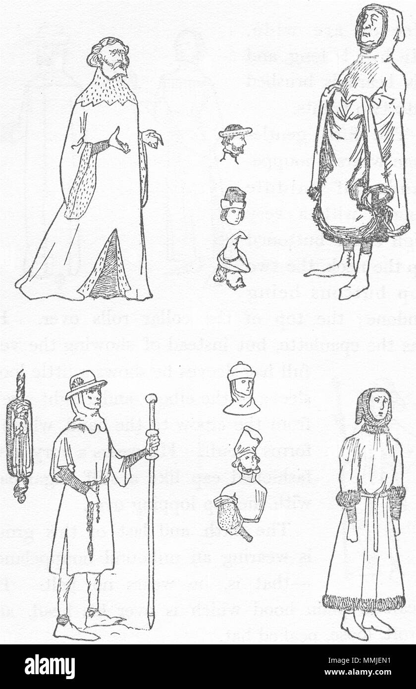 ENGLAND. Costumes of reign Henry IV 1926 old vintage print picture ...