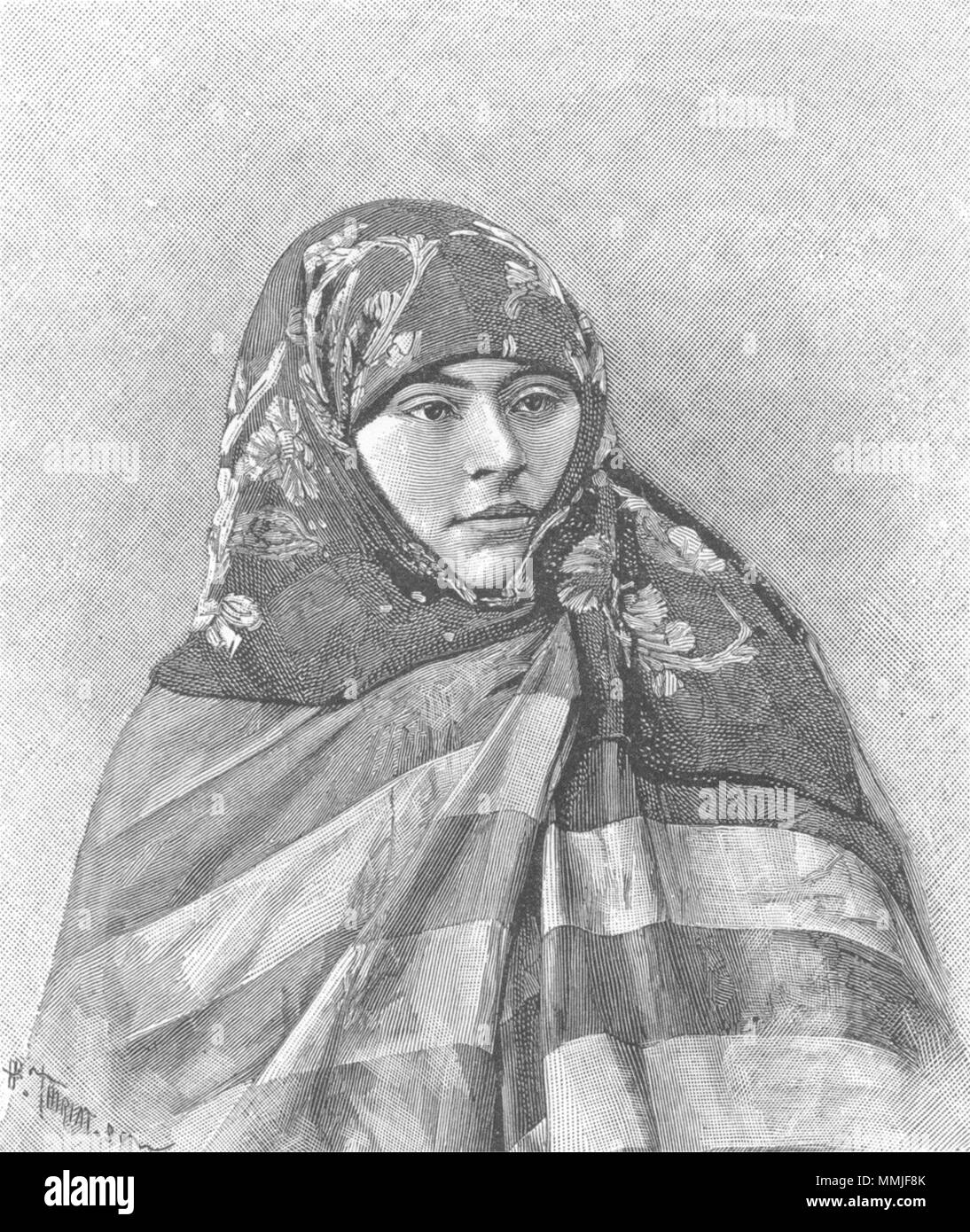 TURKEY. Turkish Woman of Brussa c1885 old antique vintage print picture ...