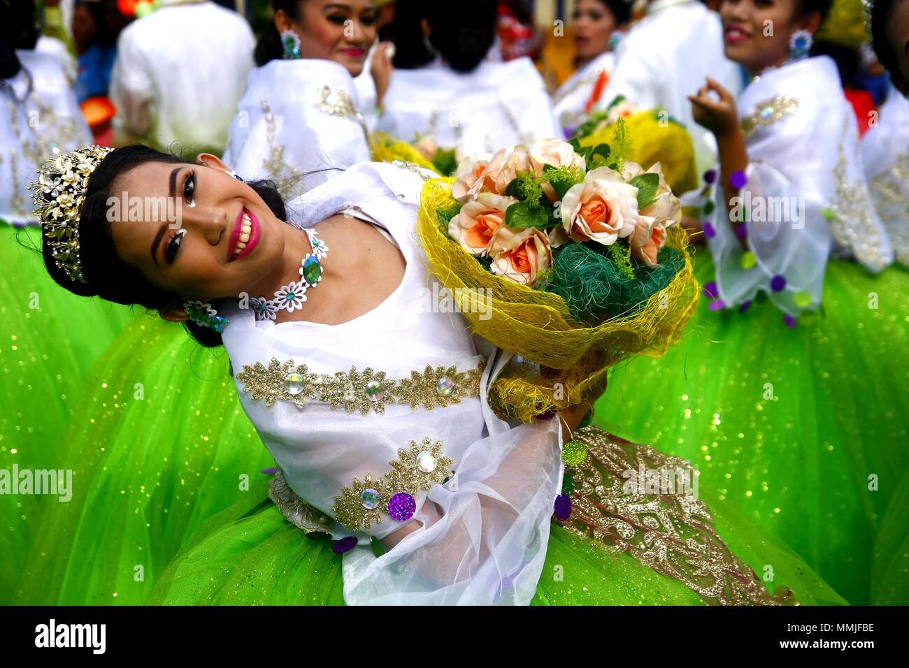 ANTIPOLO CITY, PHILIPPINES - MAY 1, 2018: Parade participants in their ...