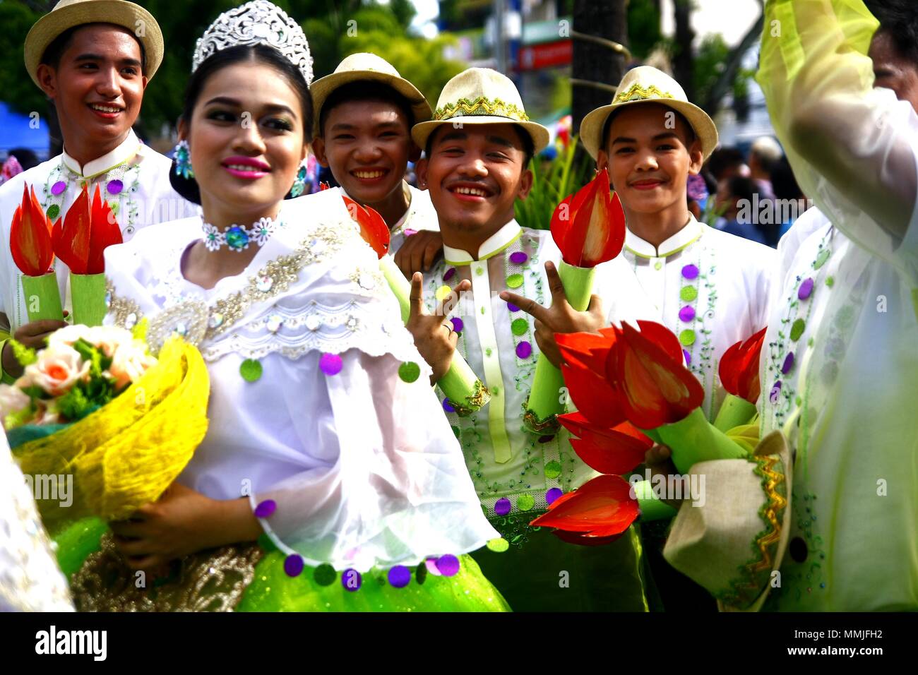 ANTIPOLO CITY, PHILIPPINES - MAY 1, 2018: Parade participants in their ...